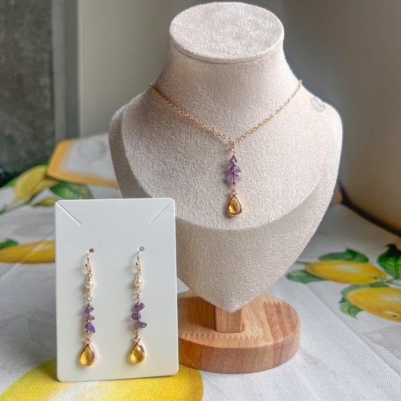 Heartened By Em | Jewelry | Lavender Jewelry Set Citrine Honey Lemon ...